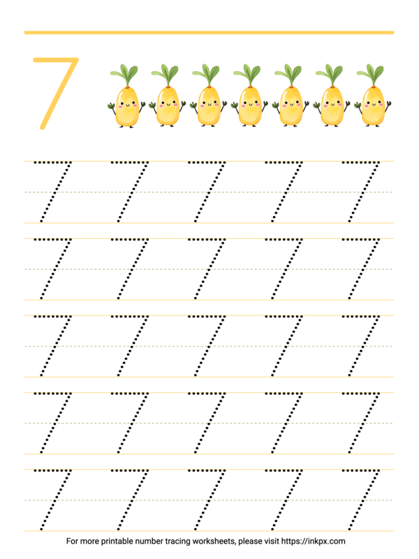 Free Printable Number 7 Tracing Worksheets In PDF PNG And JPG Formats