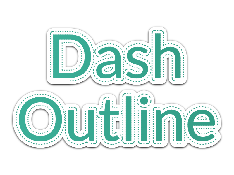 Dash Outline Text Effect · InkPx