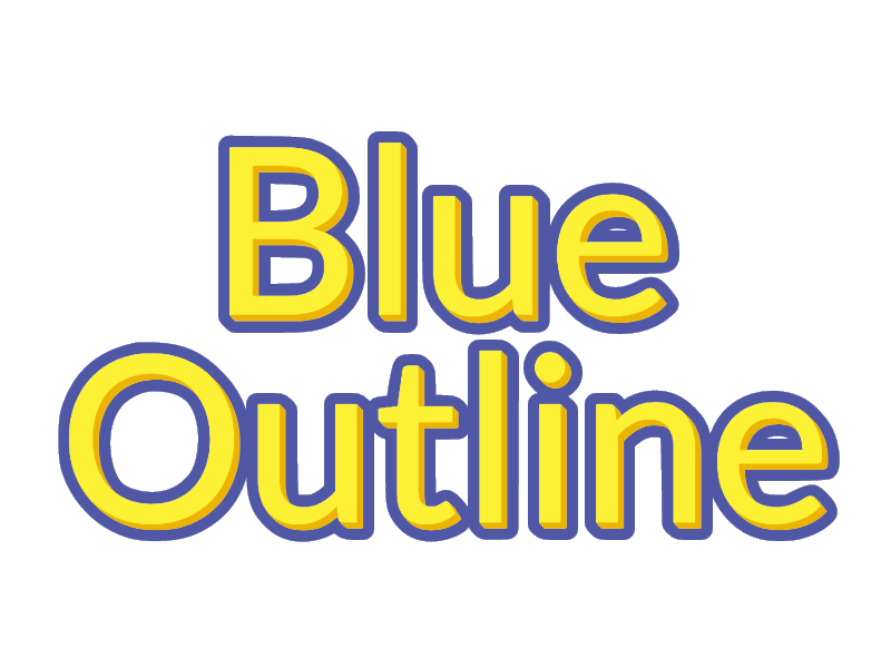 Blue Outline Text Effect · InkPx