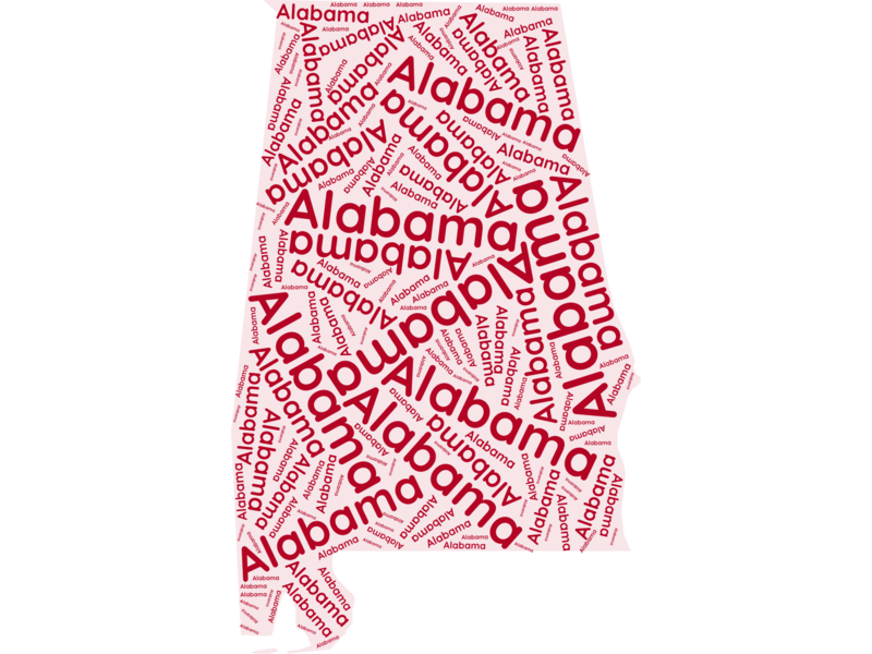 Alabama Word Cloud · InkPx