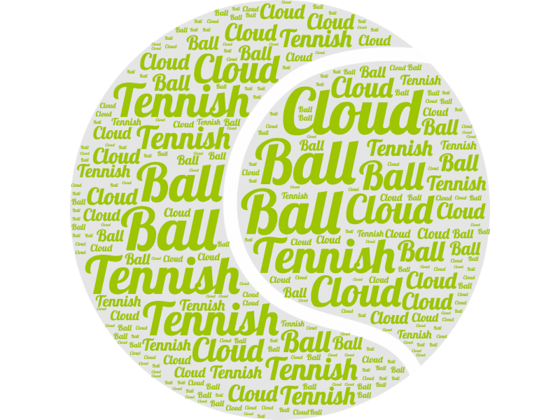 Tennis Ball Word Cloud · InkPx