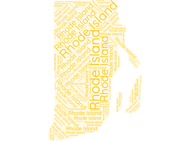 Rhode Island State Word Cloud · InkPx