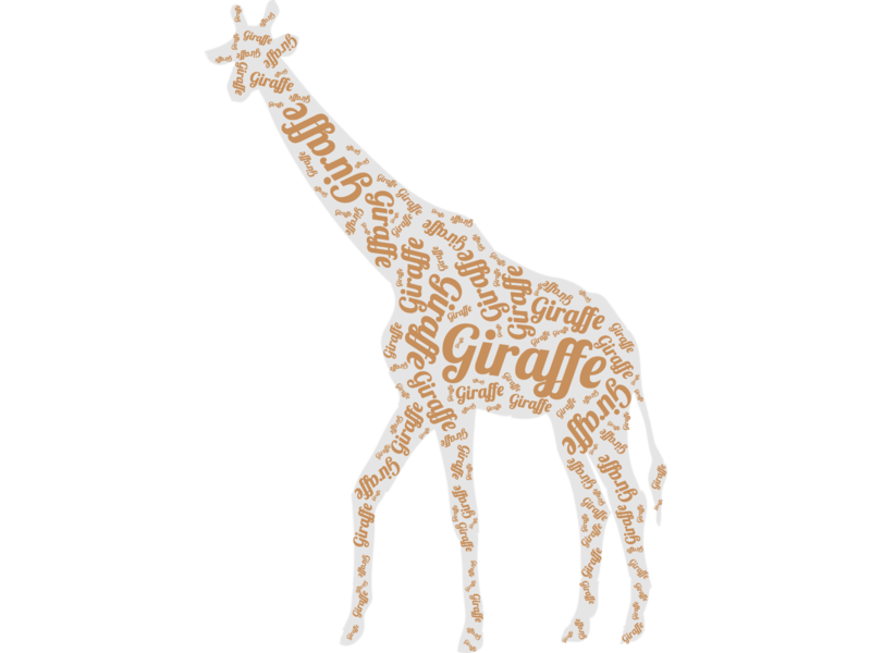 Giraffe Word Cloud · InkPx