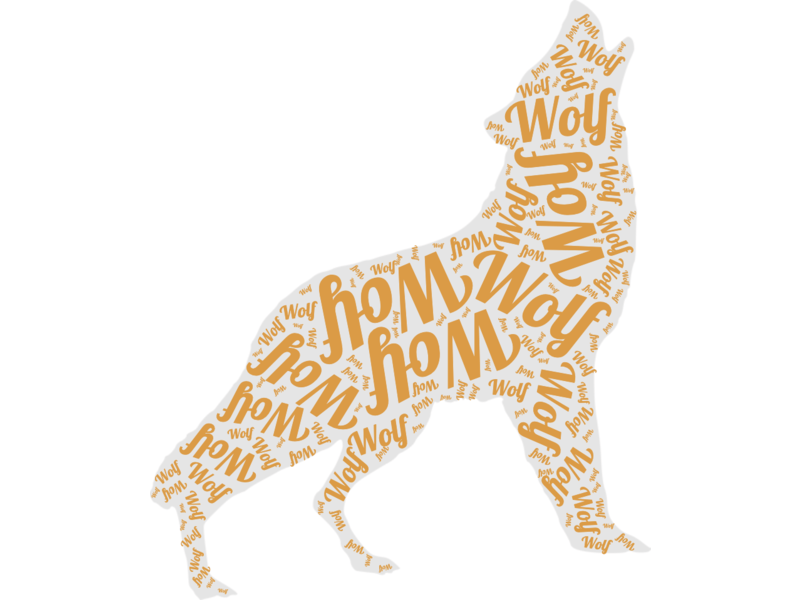 Wolf Word Cloud · InkPx