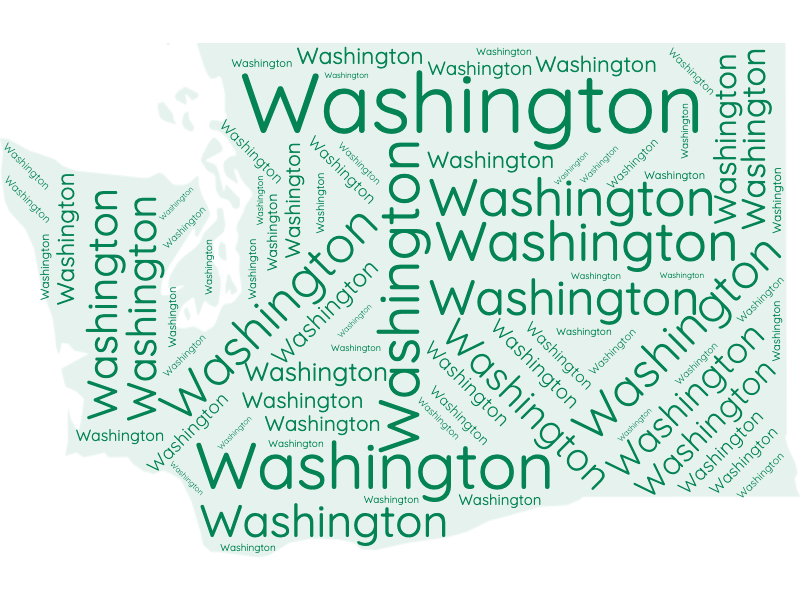 Washington State Word Cloud · InkPx