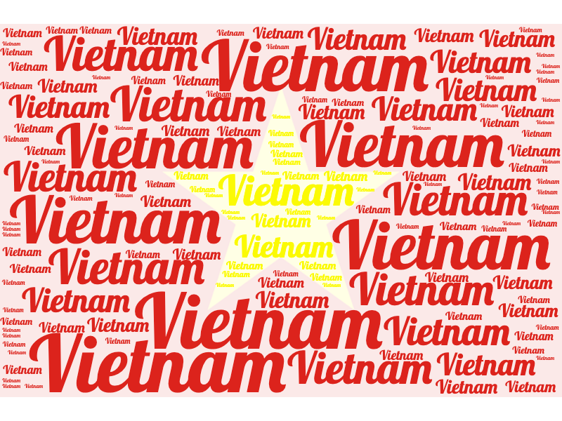 Vietnam Flag Word Cloud · InkPx
