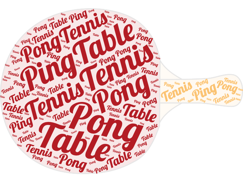 Table Tennis Ping Pong Word Cloud · InkPx