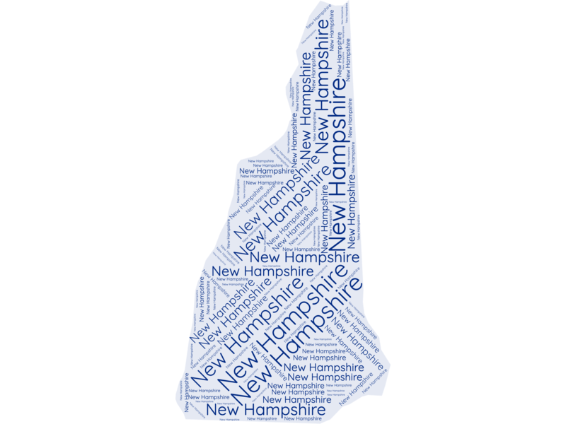 New Hampshire State Word Cloud · InkPx