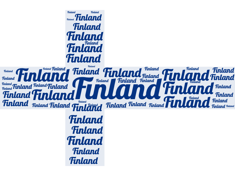 Finland Flag Word Cloud · InkPx